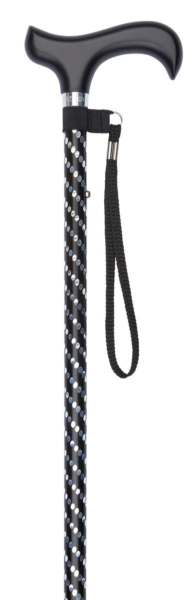 Black Anatomical Handle Adjustable Stick With Shock Absorber (Right ...